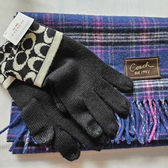 Coach | Accessories | Nwt Authentic Coach Scarf And Glove Set | Poshmark